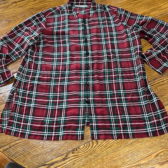 Norm Thompson | Tops | Norm Thompson Red Plaid Tunic Top Splits At ...